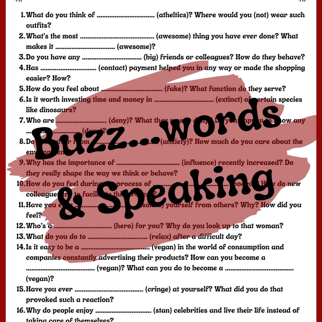 Buzz...words & Speaking - Teaching Bits