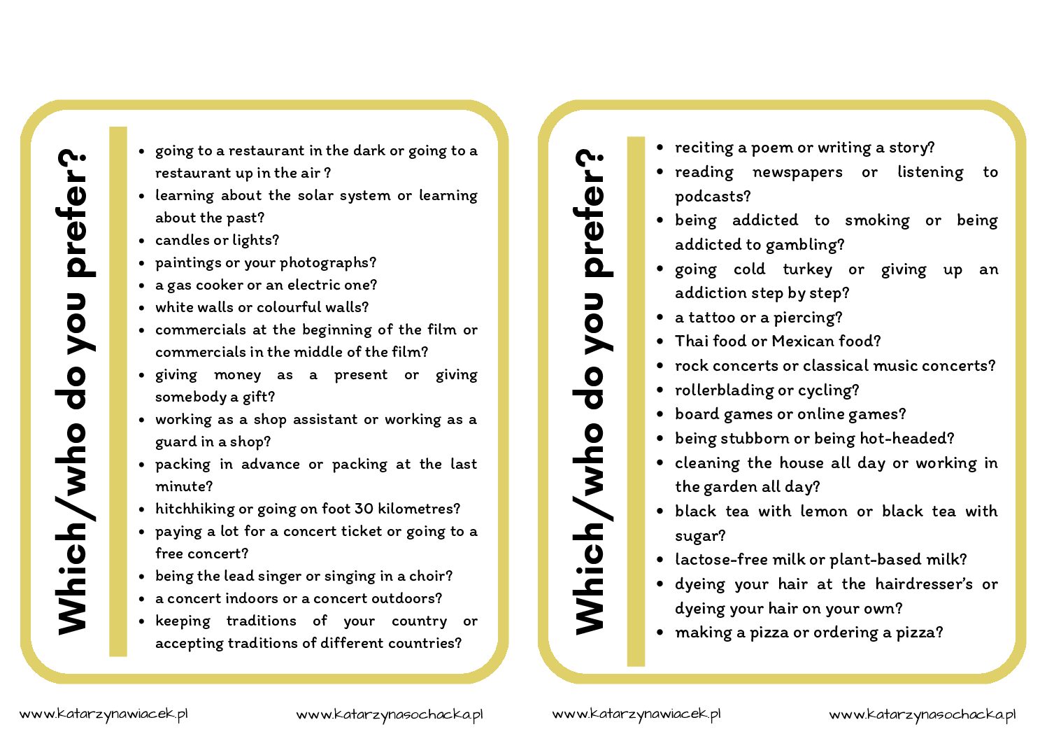 Which do you prefer? - Teaching Bits